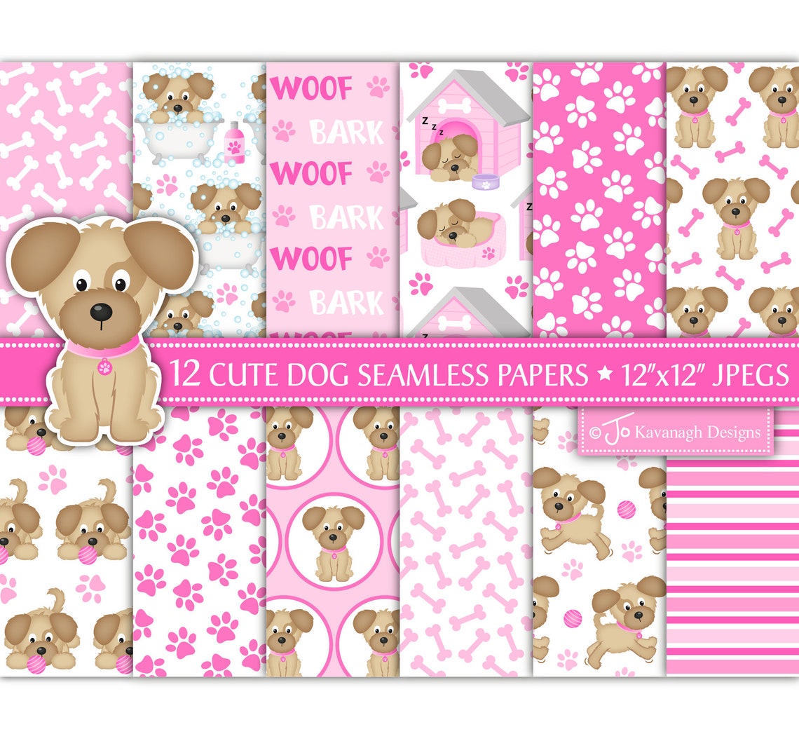 Dog Digital Papers Puppy Dog Papers Cute Dogs Dog Paper - Etsy UK