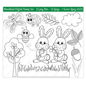 Woodland Animals Digital Stamps,digital Stamps,woodland Stamps,forest ...