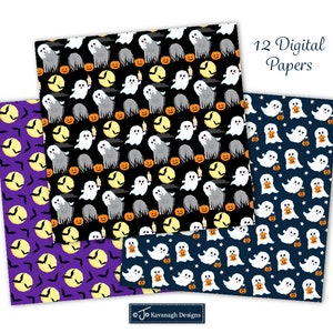 Halloween Digital Paper, Halloween Patterns, Digital Paper, Ghost ...