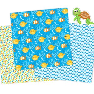 Sea Animals Digital Paper Set,under the Sea Digital Paper Set,ocean ...