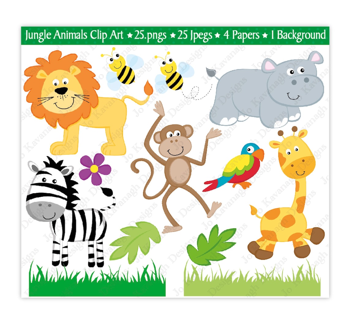 Jungle Clip Art Jungle Digital Papersjungle Clipartjungle | Etsy UK