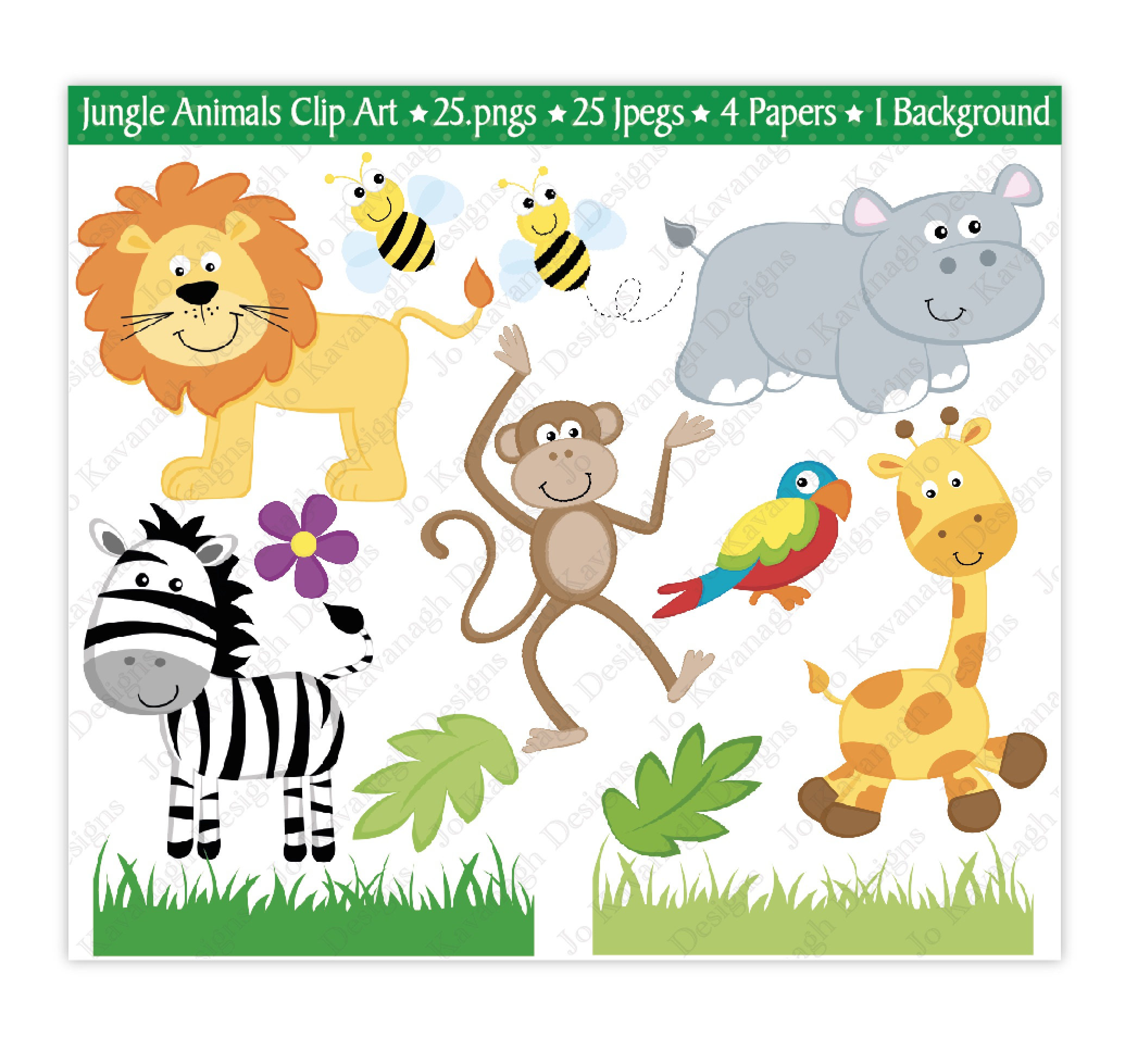 Jungle Clip Art Jungle Digital Papersjungle Clipartjungle | Etsy UK