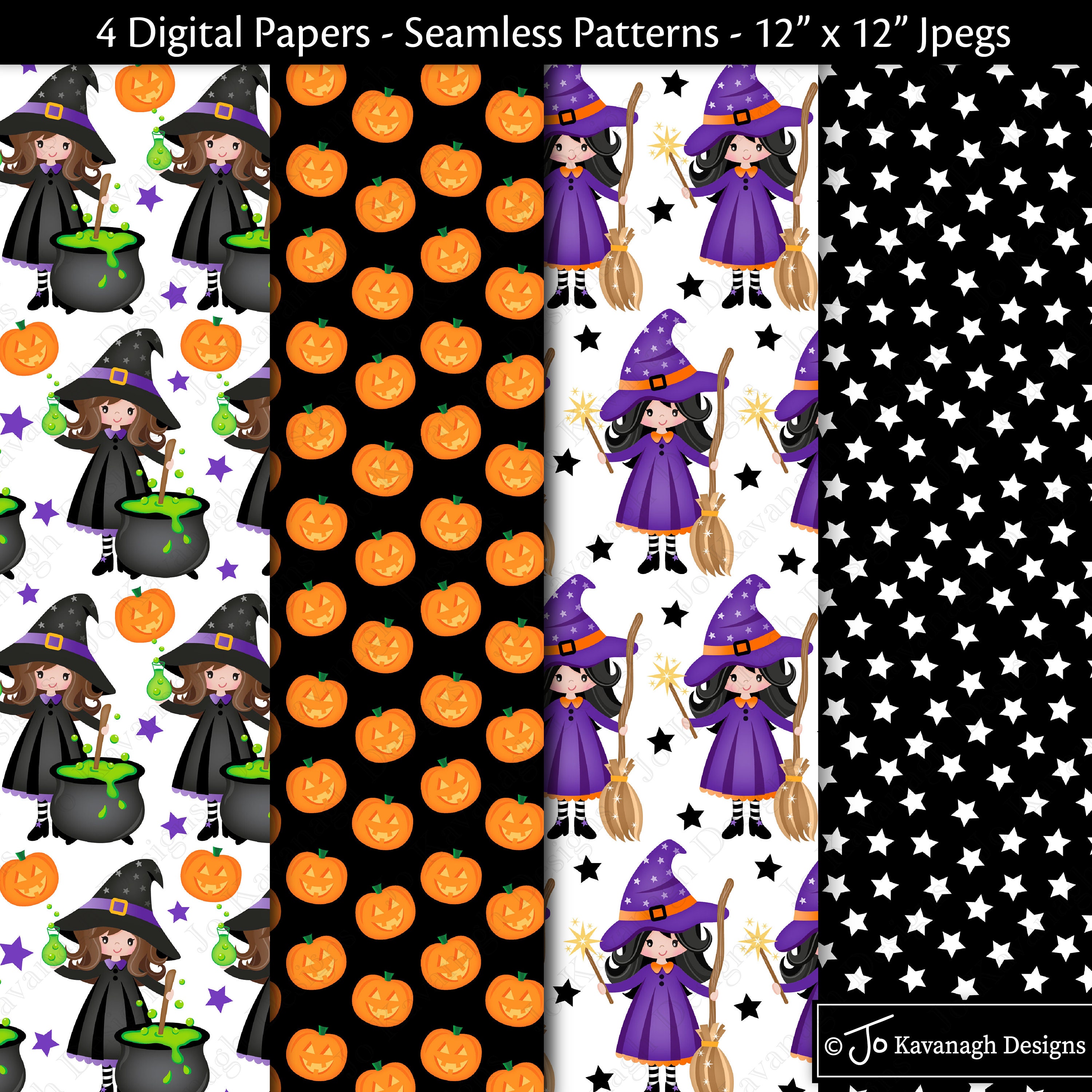 Halloween Witch Clipart Black Cat Illustrations Haunted - Etsy