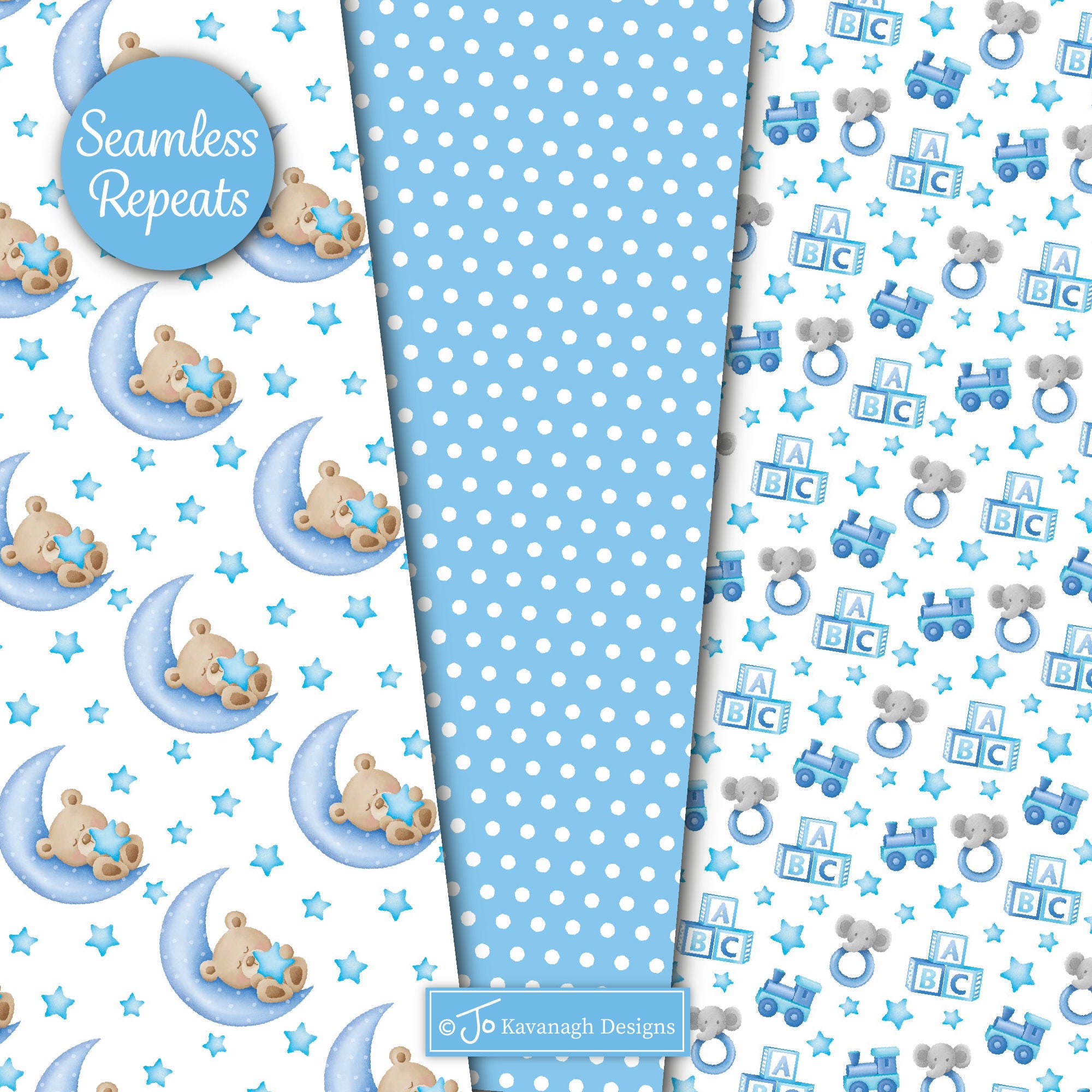 Baby Digital Paper, Baby Boy Digital Paper, Baby Scrapbook Papers, New ...