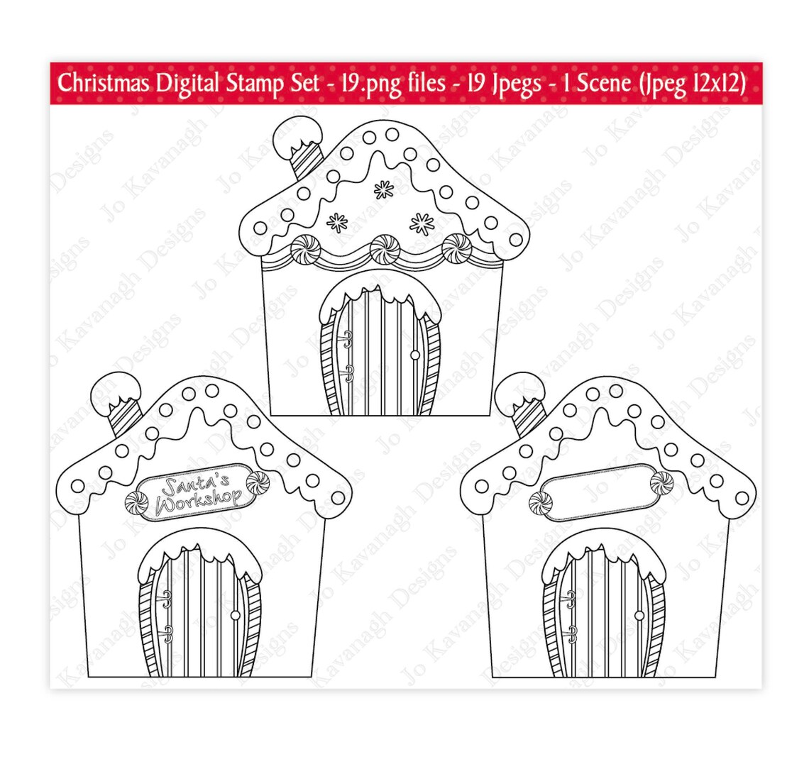 Christmas Digital Stamps,digital Stamps,santa Digital Stamps,rudolph ...