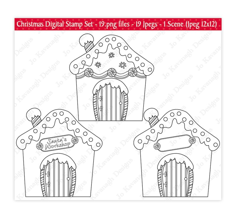 Christmas Digital Stampsdigital Stampssanta Digital - Etsy UK