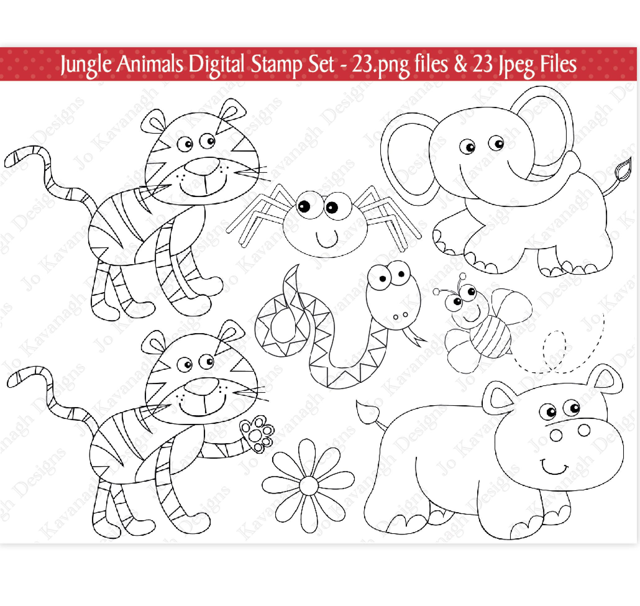 Jungle Digital Stampsjungle Stampsjungle Animal | Etsy