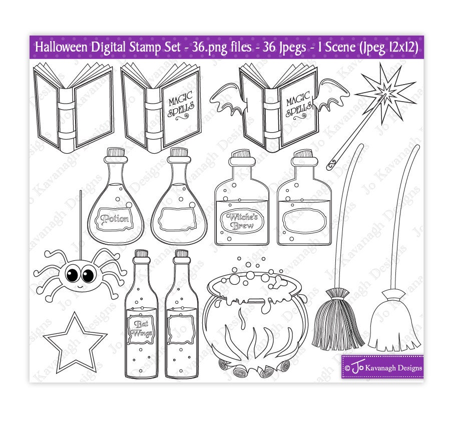 Halloween Digital Stampswitch Digital Stampshalloween | Etsy