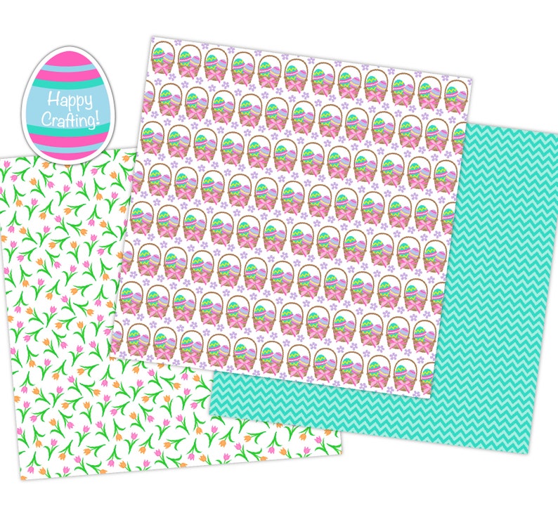 Easter Digital Papers, Easter Patterns, Easter Egg Hunt, Easter Papers ...