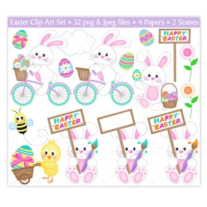 Easter Clipart, Easter Digital Paper,easter Clip Art,easter Bunny ...