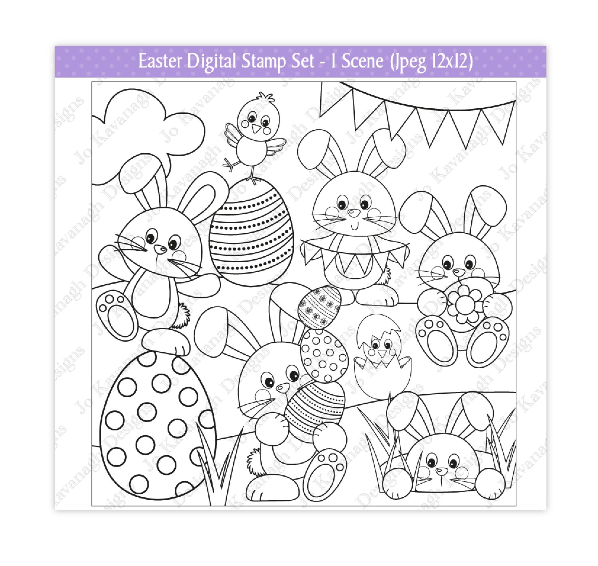 Easter Digital Stampseaster Stampseaster Cliparteaster - Etsy