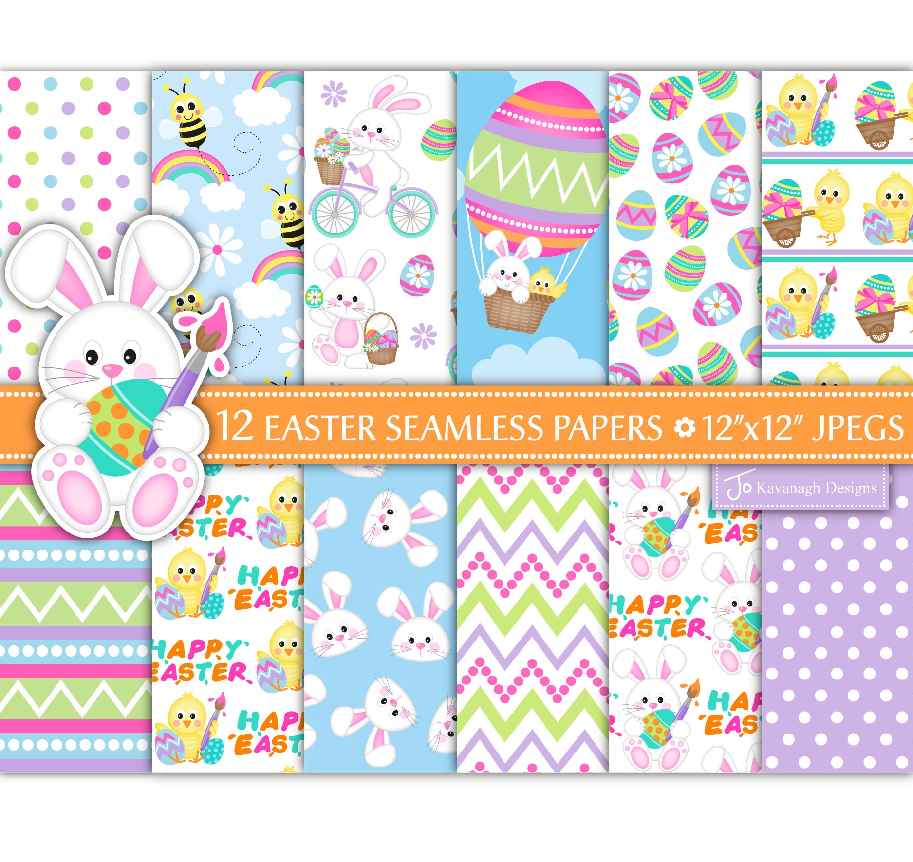 Easter Digital Papereaster Patternseaster Scrapbook - Etsy UK
