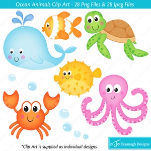 Sea Animals Clip Art,under the Sea Clipart,under the Sea Digital Papers ...