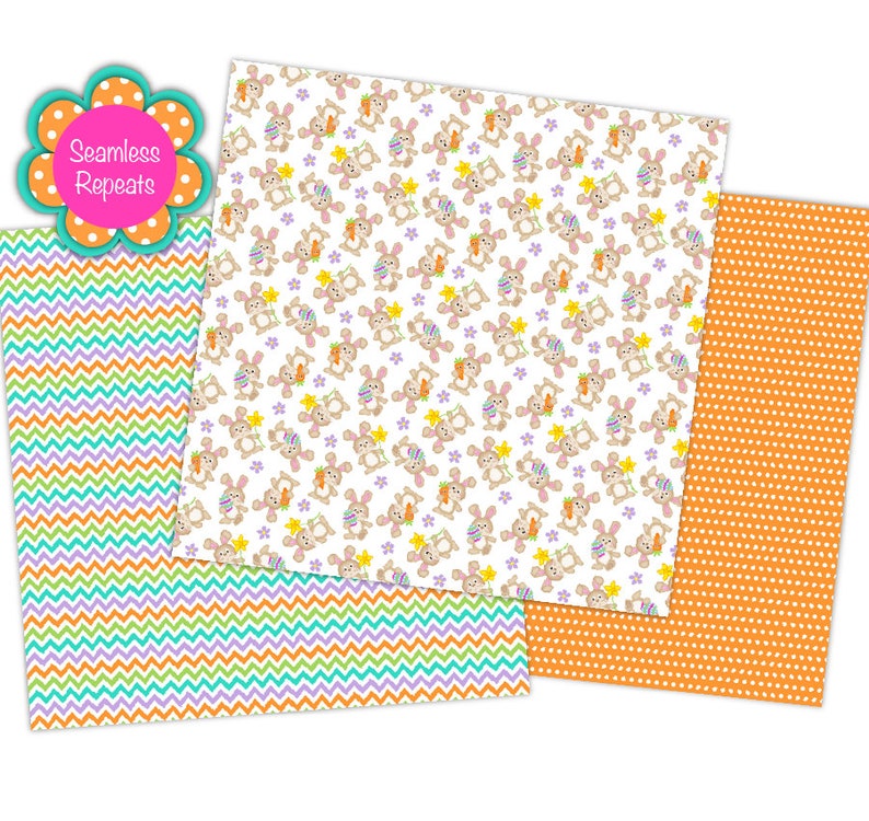 Easter Digital Papers,easter Bunny Digital Paper,easter Patterns,easter ...