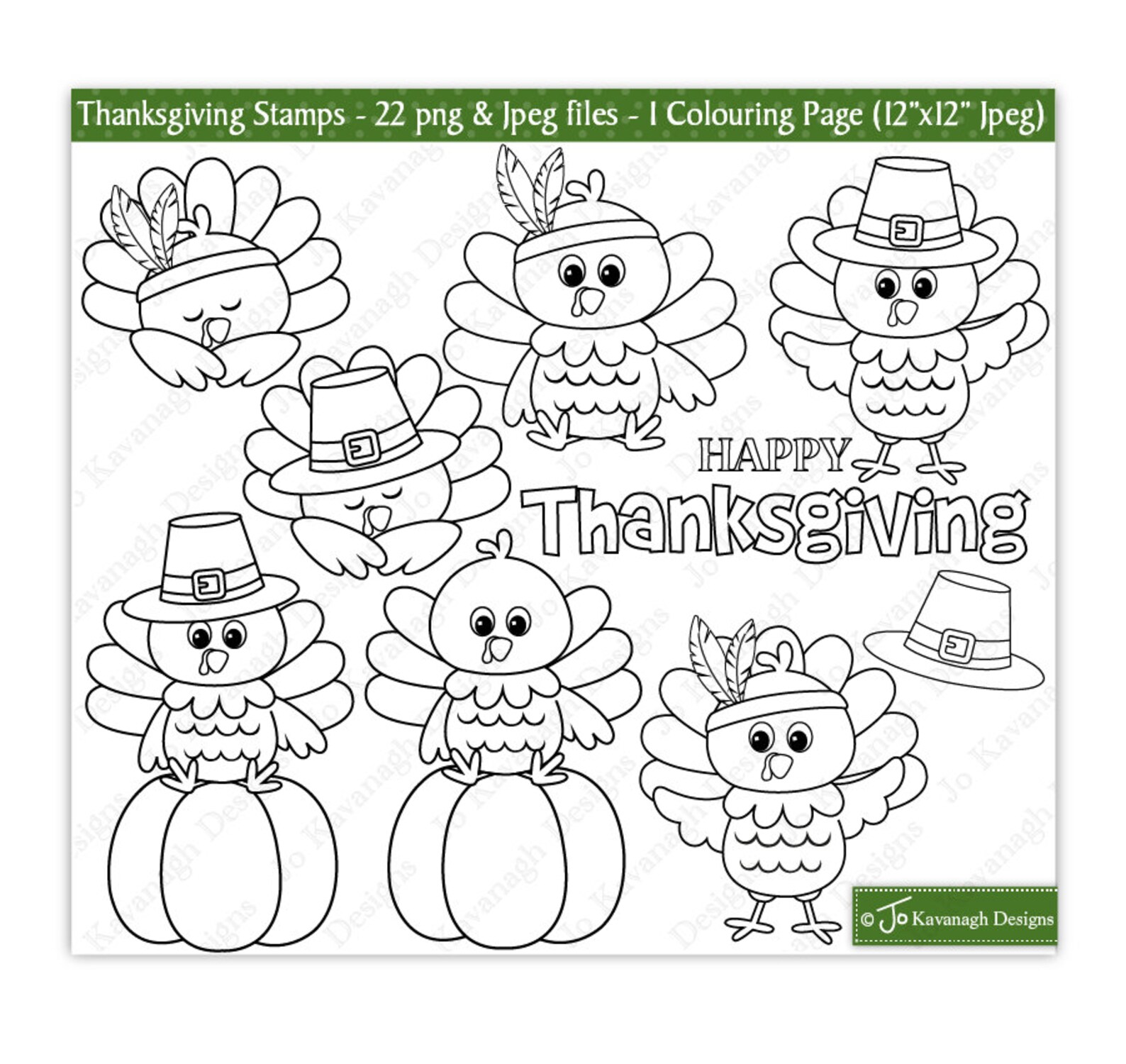 Thanksgiving Digital Stamps Thanksgiving Thanksgiving - Etsy