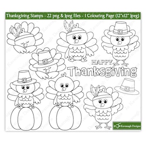 Thanksgiving Digital Stamps, Thanksgiving, Thanksgiving Stamps ...