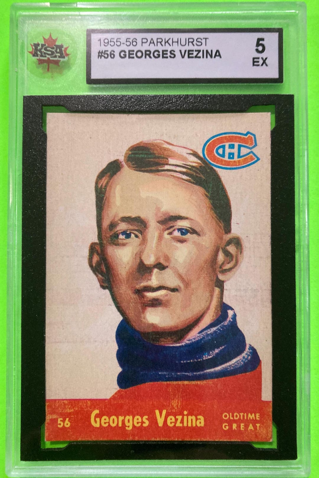 1955-56 Parkhurst Georges Vezina Oldtime Great Hockey Card #56 Graded ...