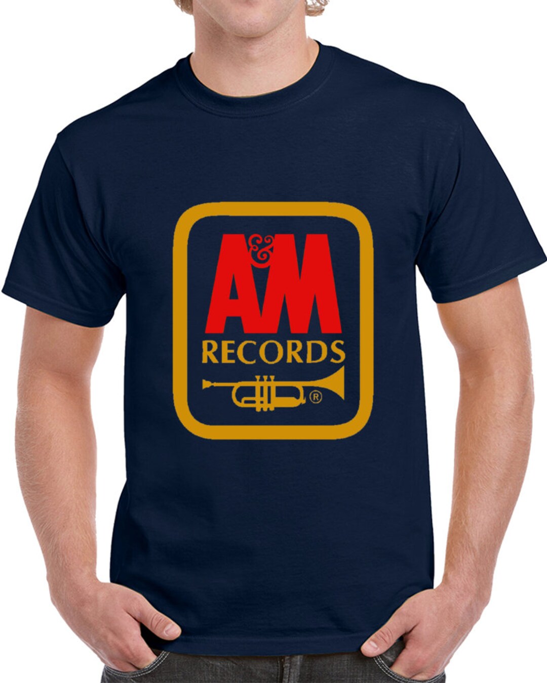 A&M Record Company Logo(red and Gold) Short Sleeve Tshirt - Etsy