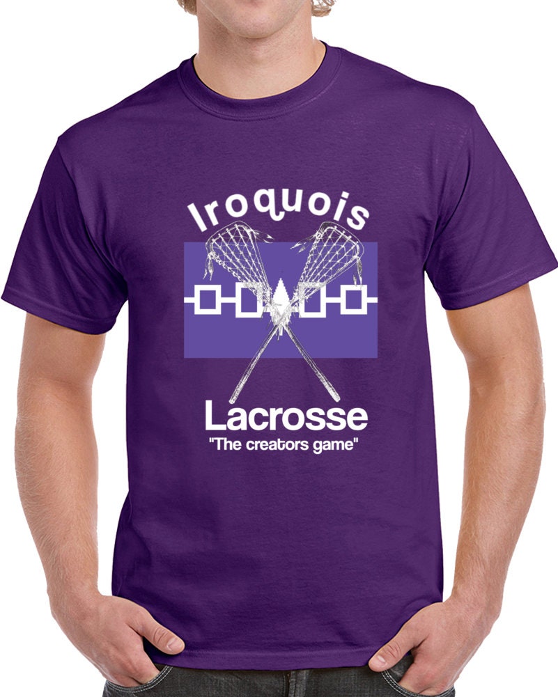 Iroquois Lacrosse-the Creators Game Short Sleeve T Shirt White Letters ...