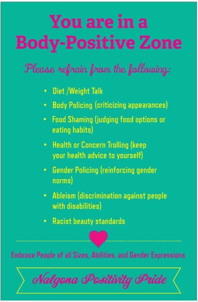 Body Positive Poster 11x17 Fat Liberation Nalgona Positivity | Etsy