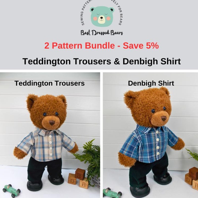 Flannel Teddy Bear Memory - Etsy