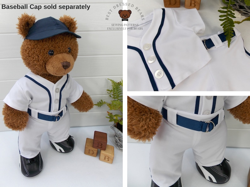 BASEBALL UNIFORM PDF Pattern for Teddy Bear. Fits 15-18 Inch Teddy ...
