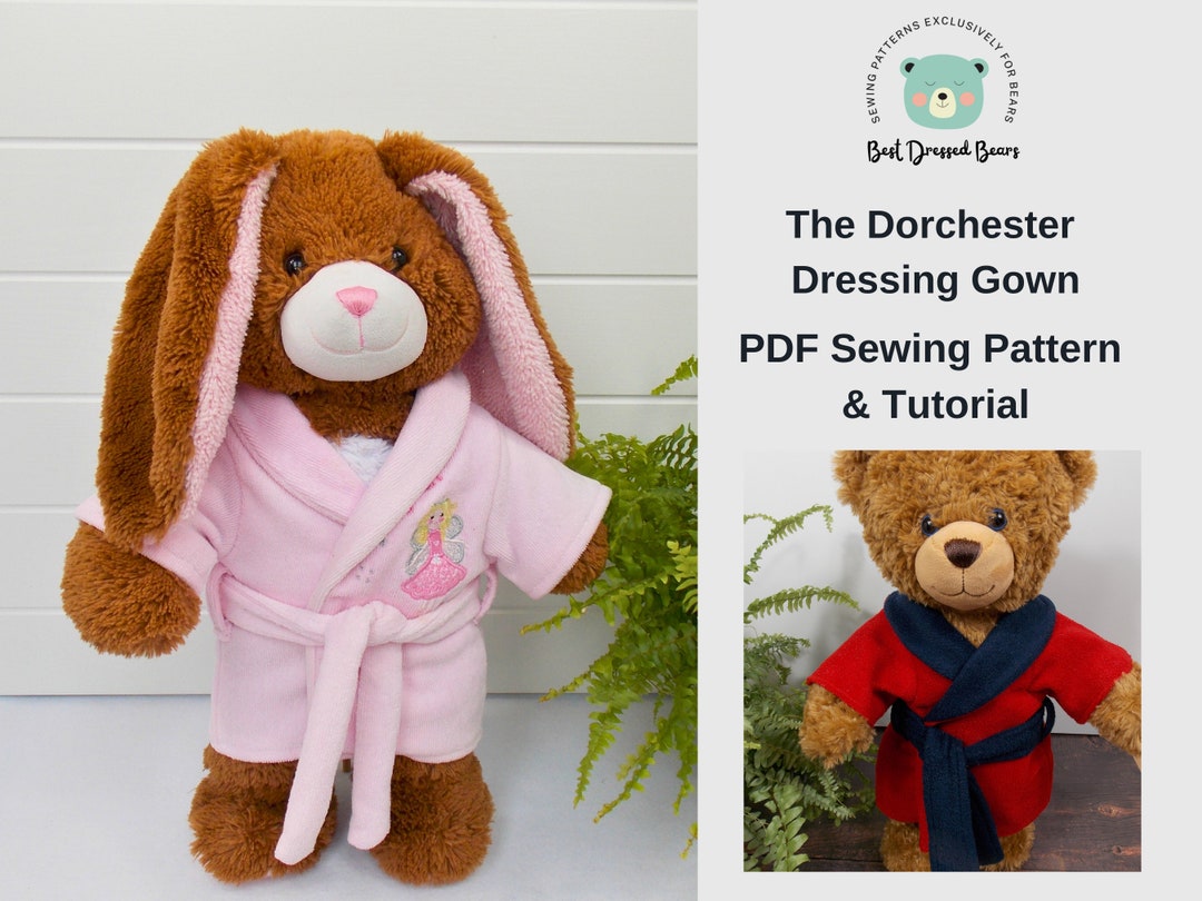 DRESSING GOWN PDF Pattern for Teddy Bear. Fits 15-18 Inch Bears Such as ...