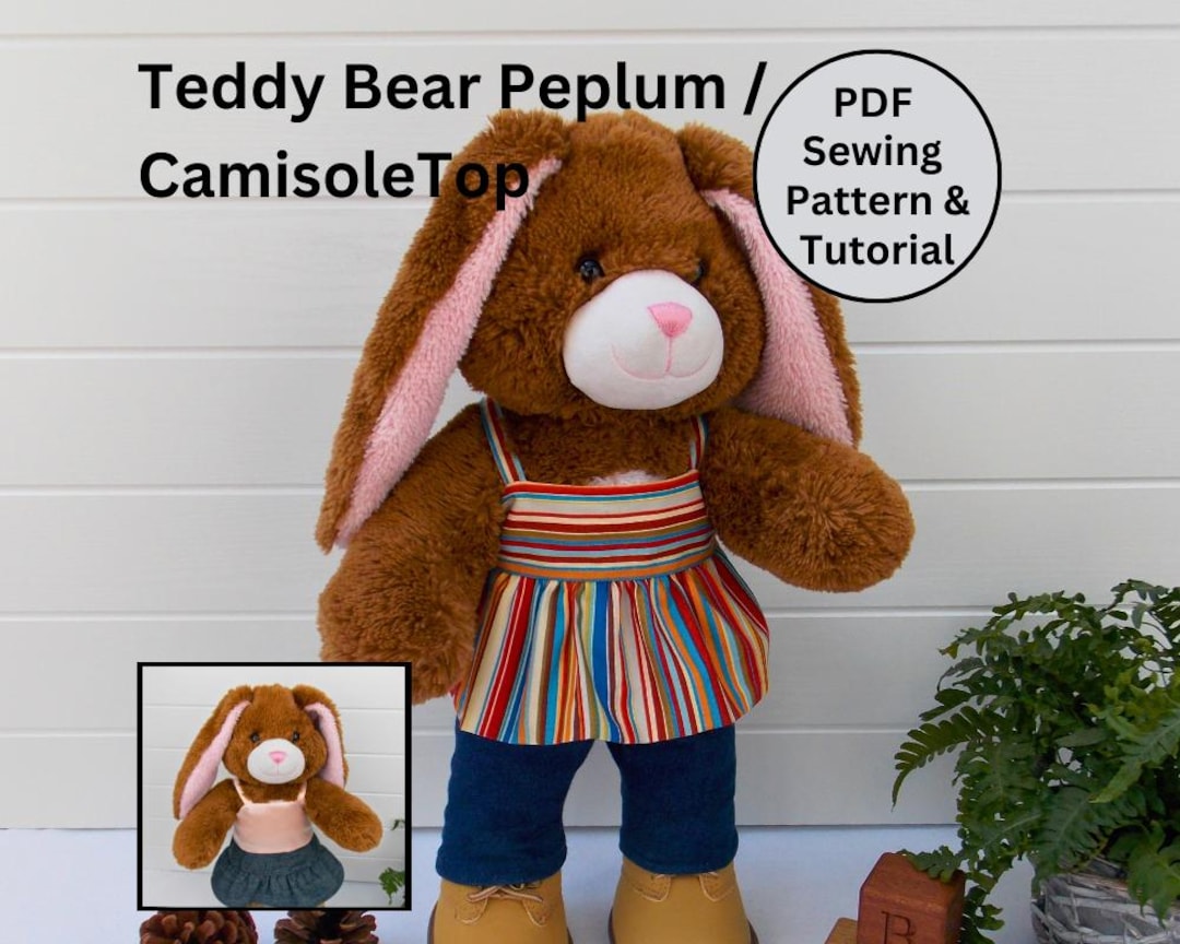 TEDDY BEAR TOP (camisole / Peplum Top) Pdf Pattern Fits 15-18 Inch ...
