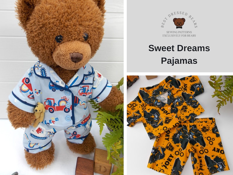 5 X PDF Patterns for Teddy Bear Clothes - SAVE 10% - Fits 15-18 Inch ...