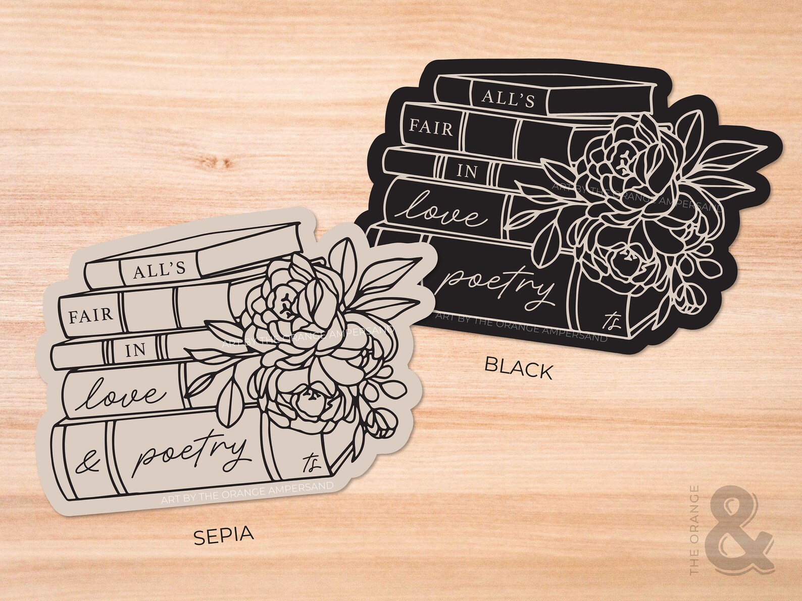 All's Fair in Love & Poetry Books Black Sticker | UV Safe ...
