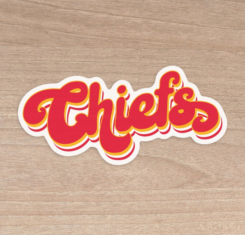 Retro-inspired Kansas City Chiefs Sticker | 3" or 6" | Waterproof | UV ...