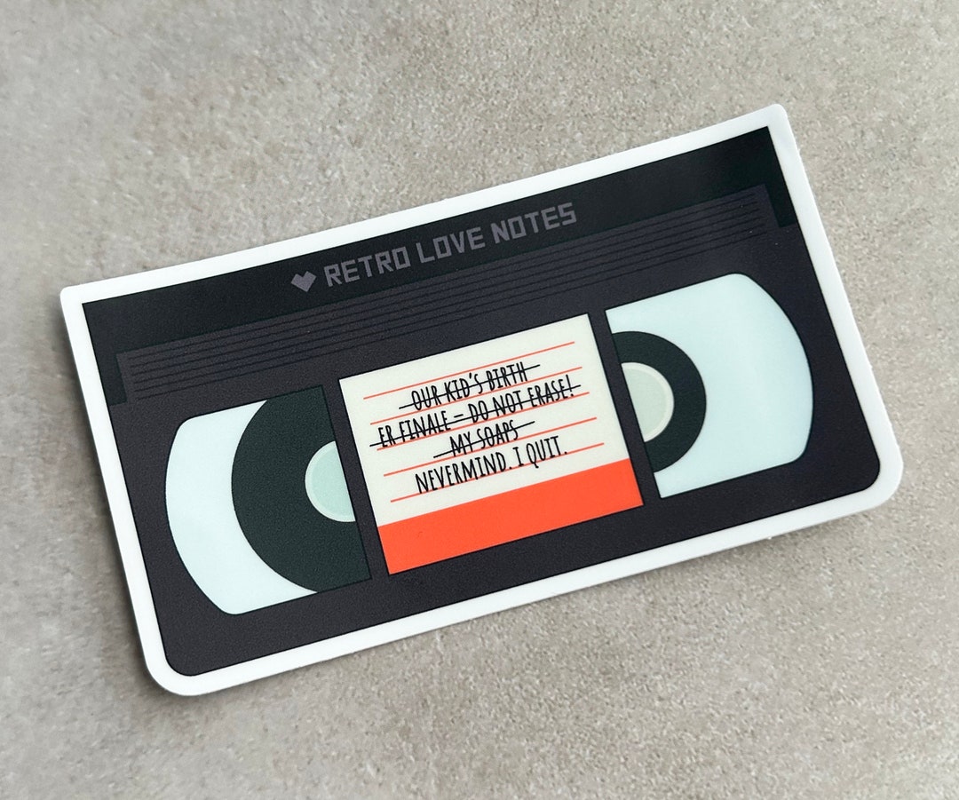 Funny VHS Tape Sticker | UV Safe & Waterproof | Vintage-style Stickers ...