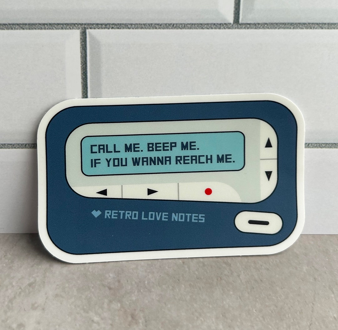 Call Me Beep Me Pager Sticker | UV Safe & Waterproof | Vintage-style ...