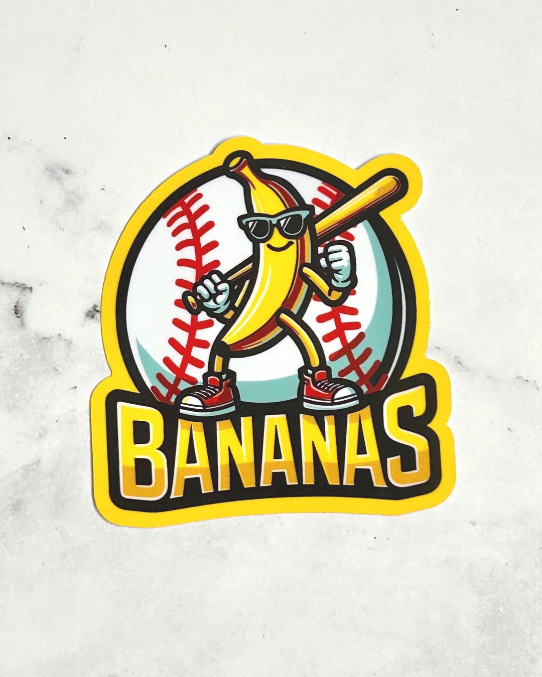 Banana Baseball Sticker | Savannah Car Decal | Banana Ball Gift ...