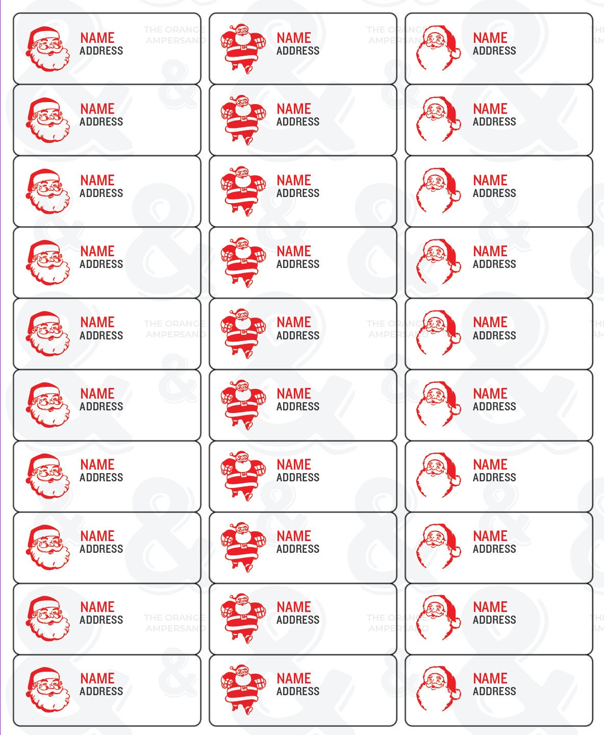 From Santa Return Address Labels 3 Santa Designs Included on Each Sheet ...