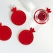 Red Coasters / Pomegranate / Felt Coasters / Red Decor - Etsy
