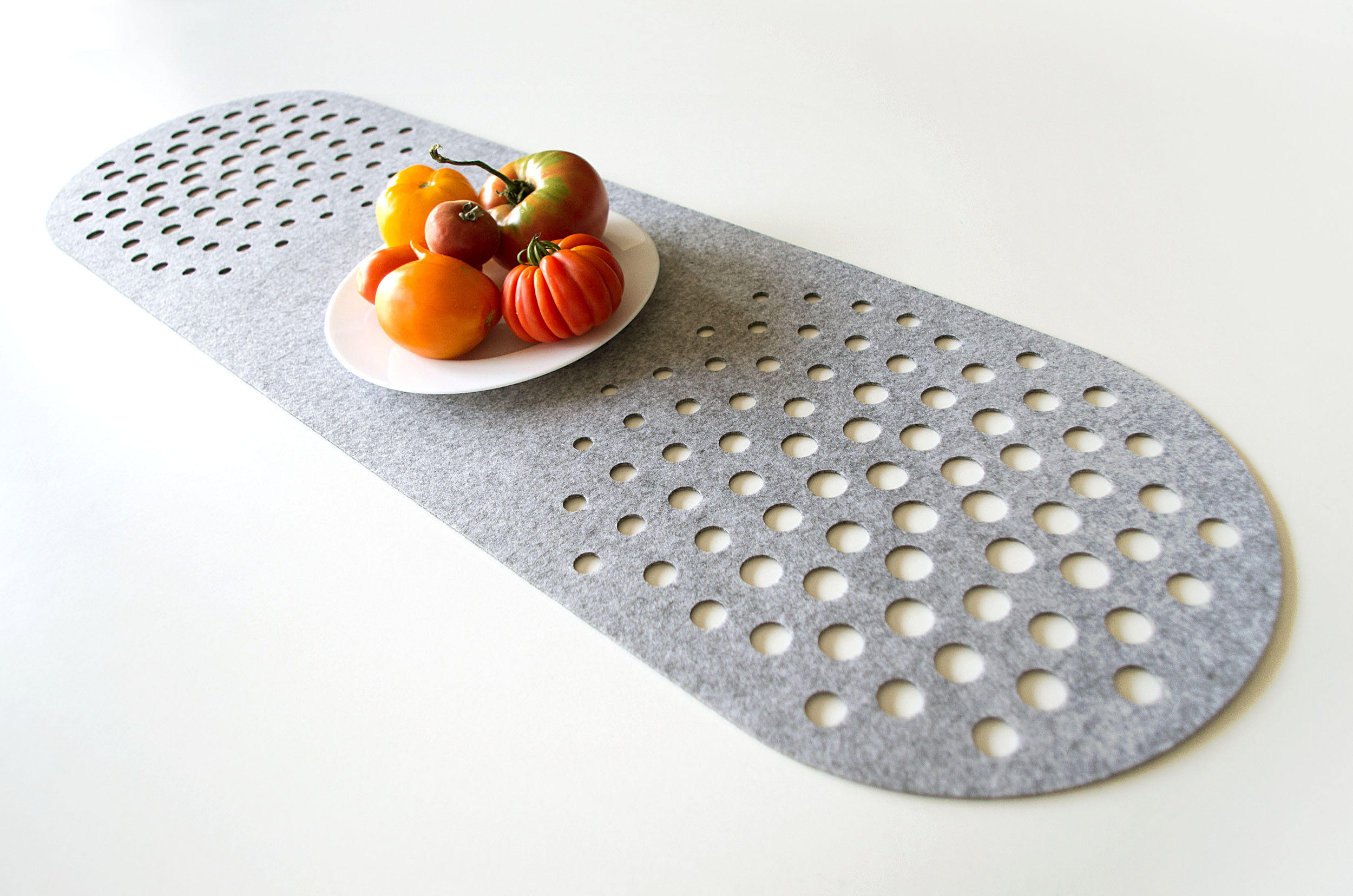 Modern Table Runner / Felt Runner / Gray Table Decor / - Etsy