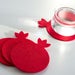 Red Coasters / Pomegranate / Felt Coasters / Red Decor - Etsy