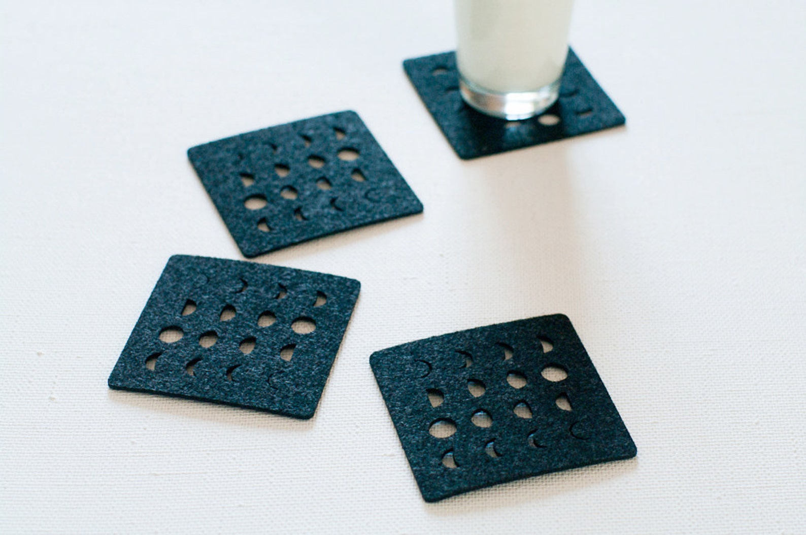 Set of 4 Coasters / Set of 6 Coasters / Moon Phases / Felt - Etsy
