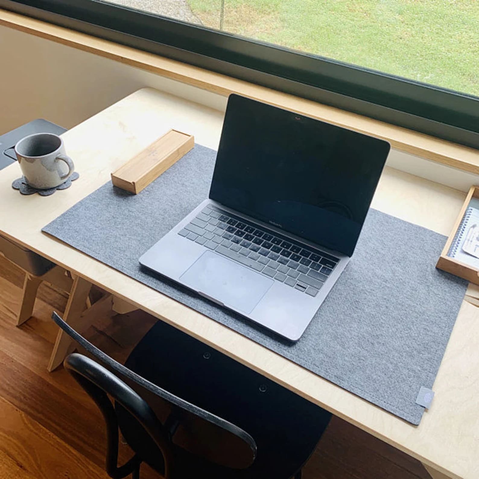 Gray Desk Pad/ Felt Mat / Laptop Mat / Desk Mat / Different | Etsy