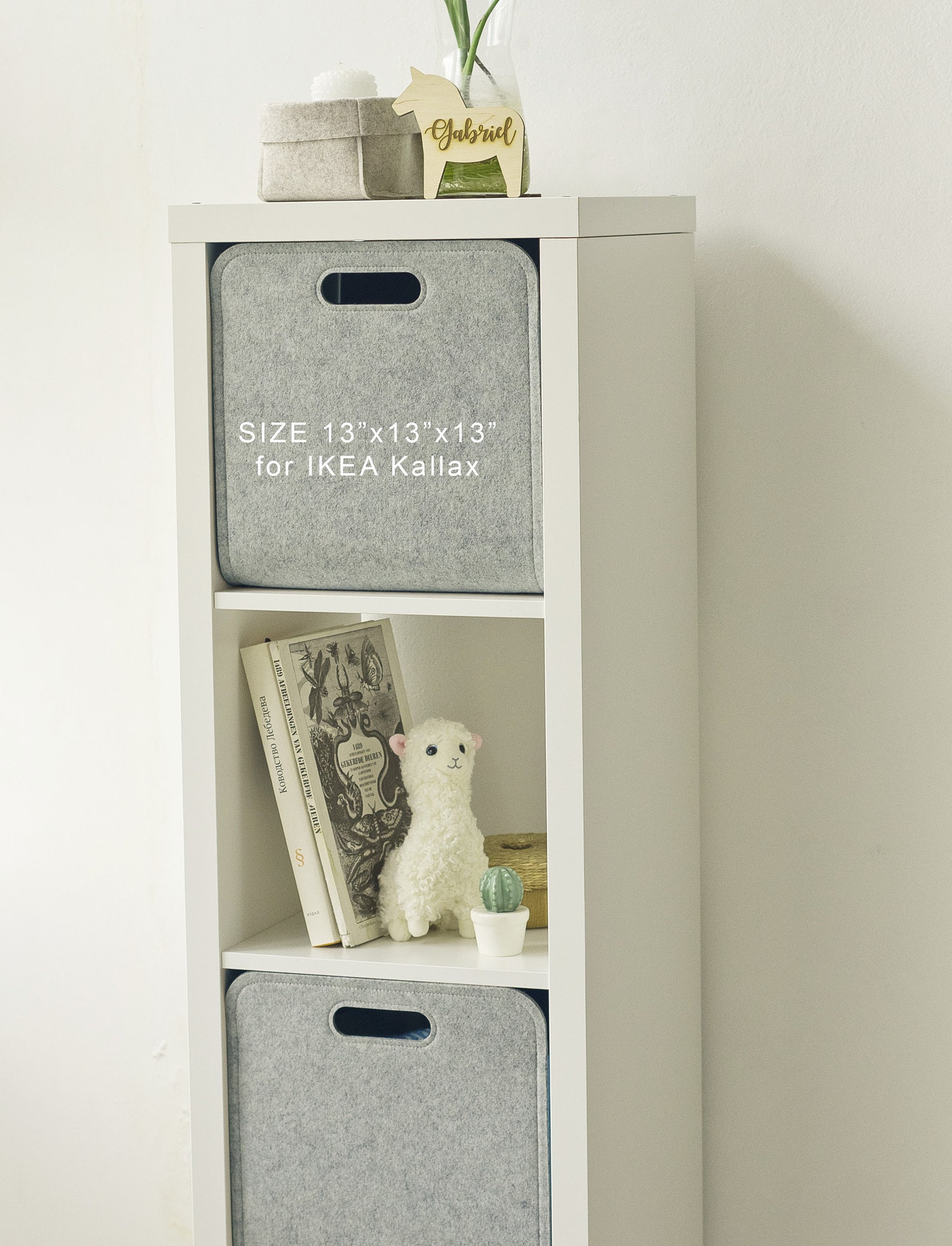 Light Gray and Colorful Felt Storage Bin / Household Storage / - Etsy