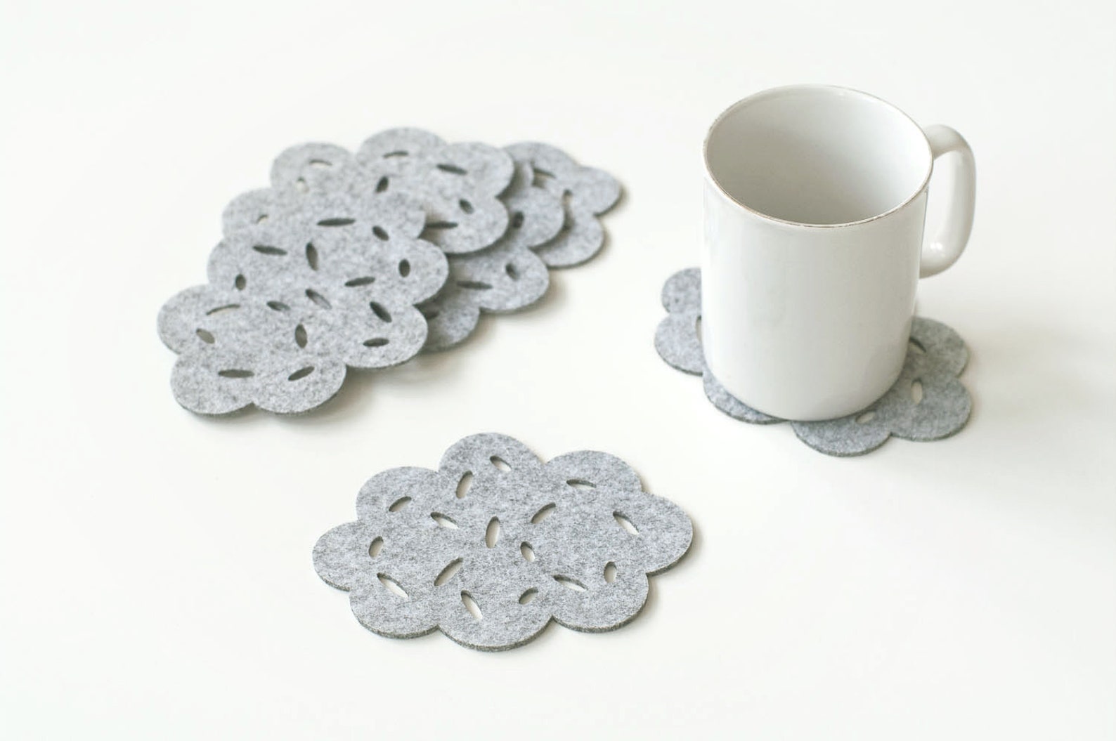Felt Coasters / Set of 4 Coasters / Set of 6 Coasters / Clouds - Etsy