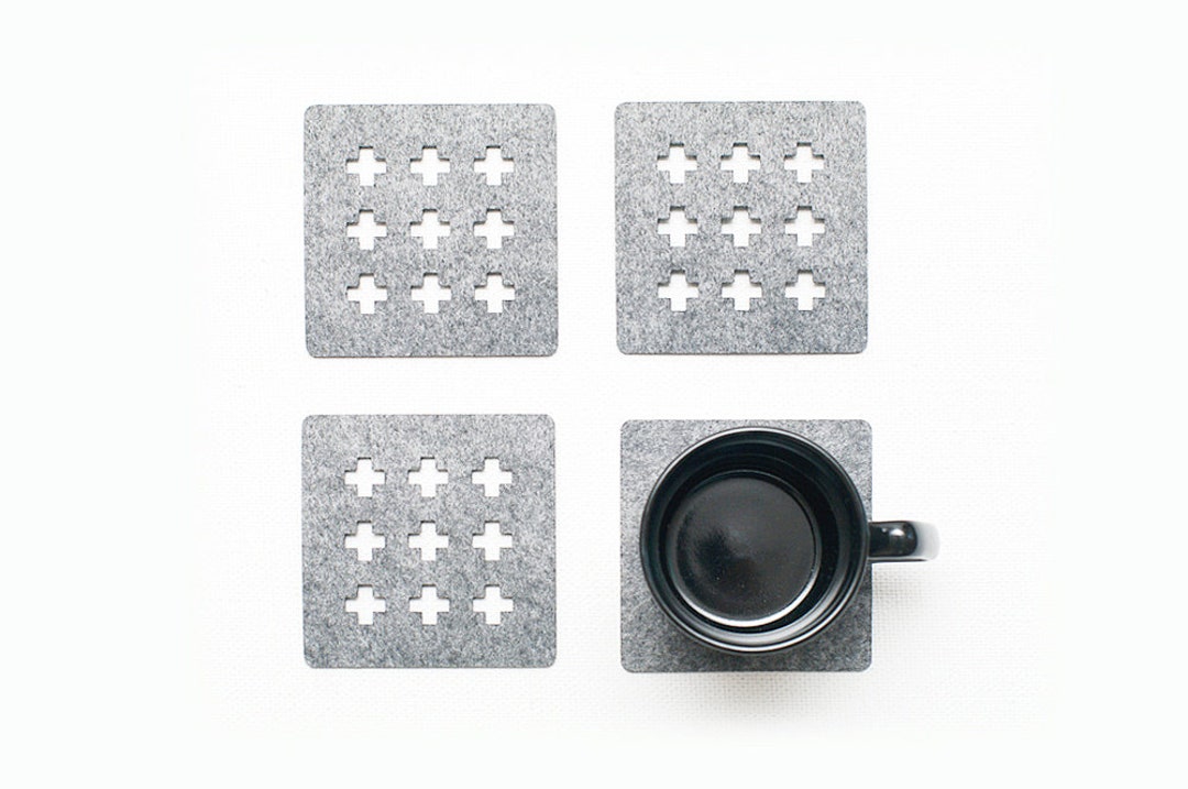 Square Coasters / Black Coasters / Set of 4 Coasters / Set of 6 ...
