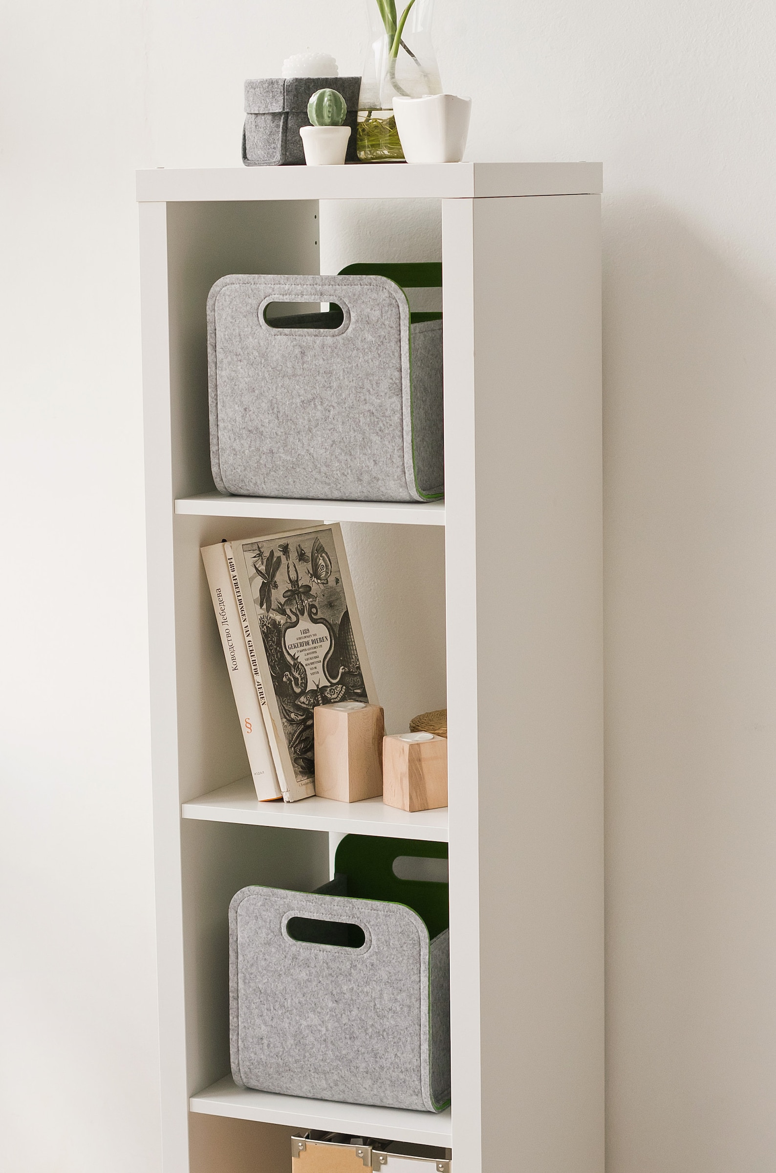 Light Gray and Colorful Felt Storage Bin / Household Storage / - Etsy