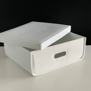 Vegan Leather Storage Basket With Lid / Felt Storage Container/ Home ...