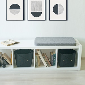 Collapsible Felt Storage Bin With Button Detail/ Desktop and Closet ...