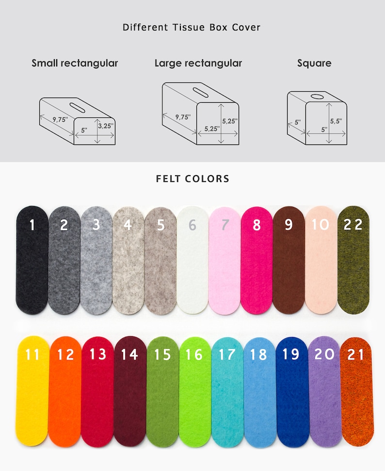 Tissue Box Cover / Felt Tissue Holder / Napkin Holder for - Etsy