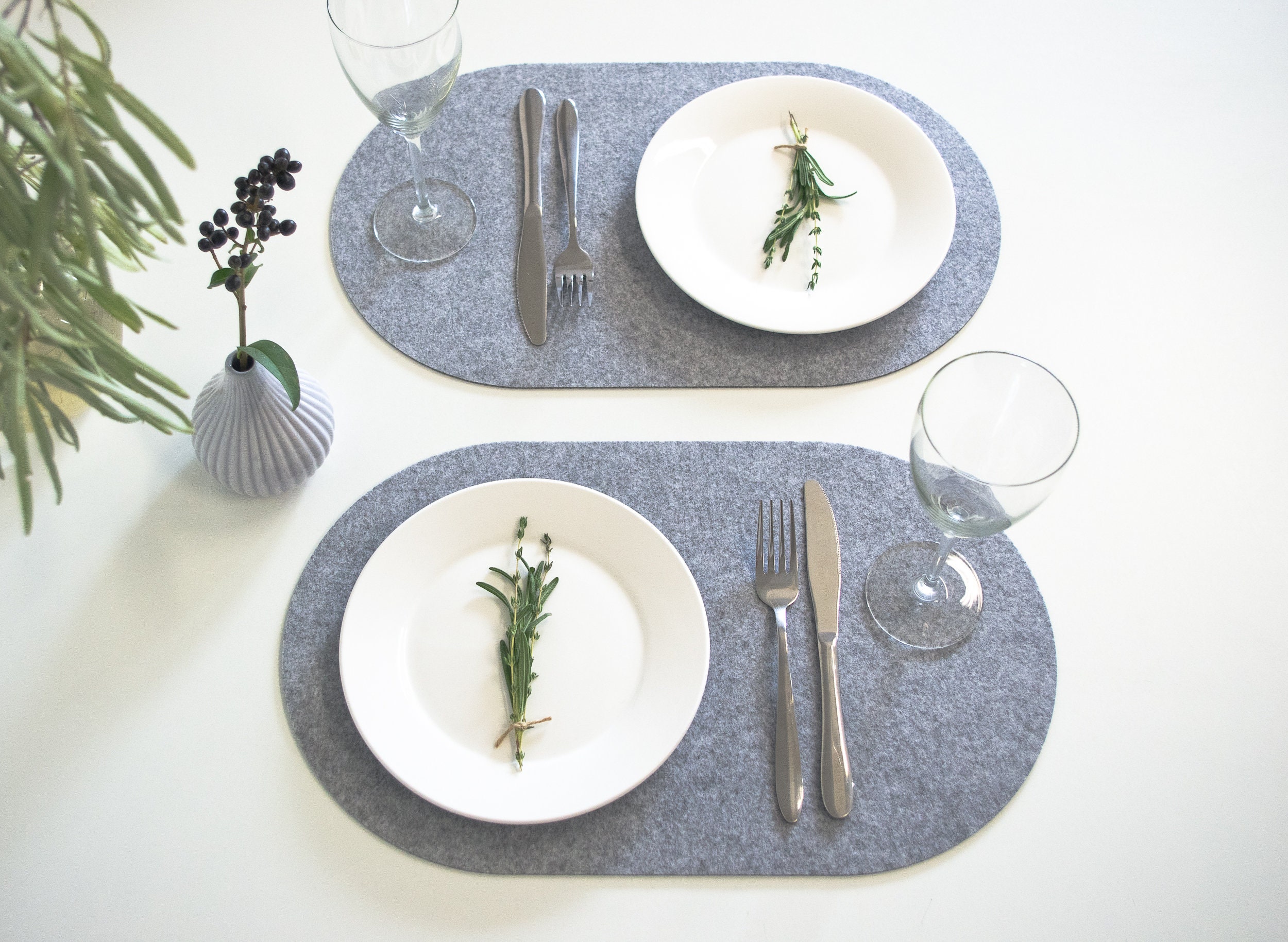 Set Oval Placemats/table Protector /dining Table Sets/ Modern - Etsy UK