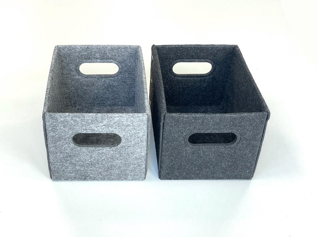 Storage Boxes for Small Items /set of 2 Felt Bins With Cut-out Handles ...