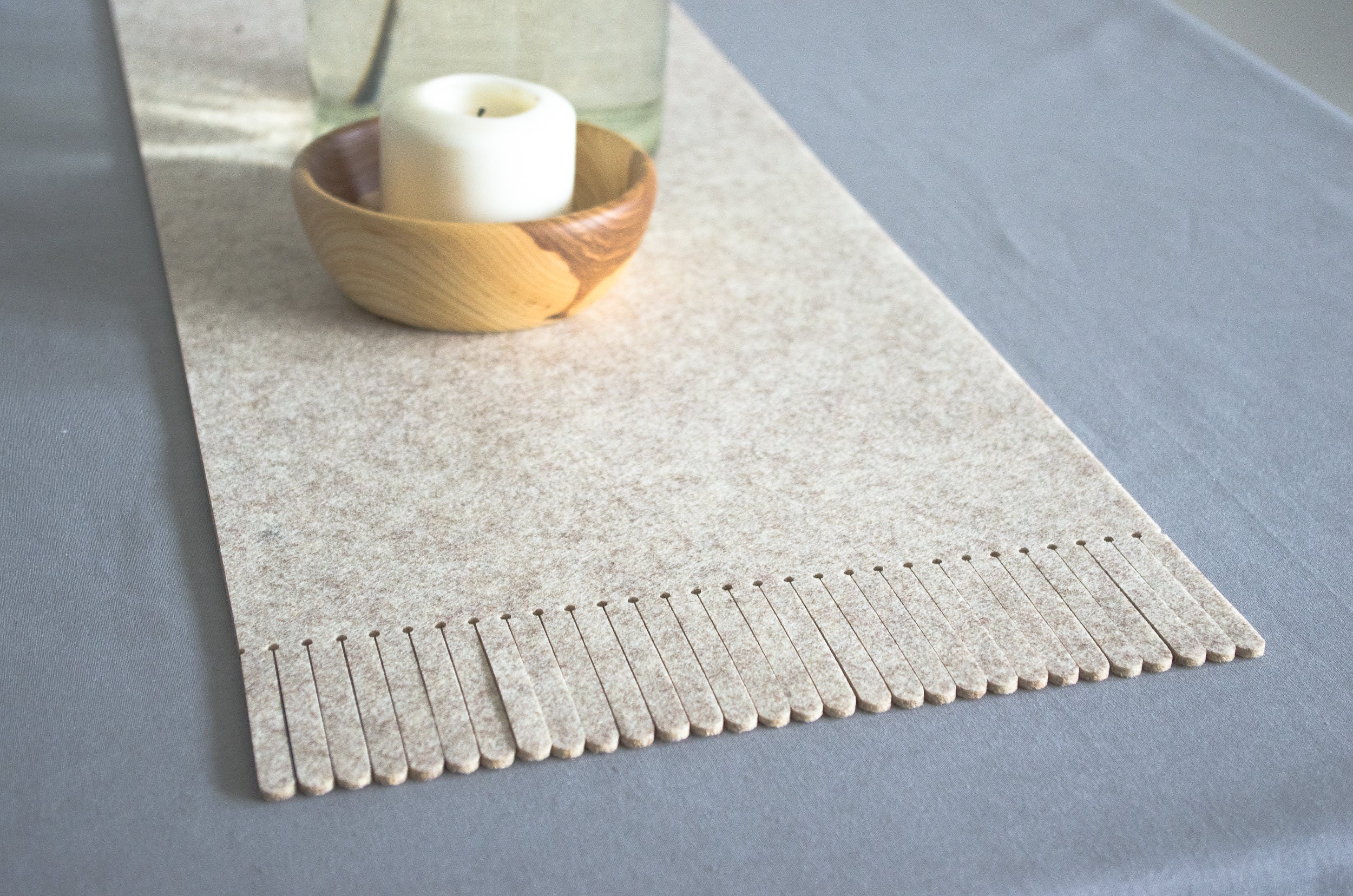 Table Runner Boho / Felt Runner /minimal Table Decor /beige | Etsy
